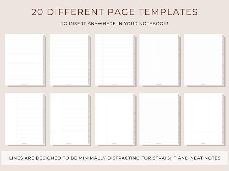 12 Subject Digital Notebook for Goodnotes Notability, Portrait Digital ...