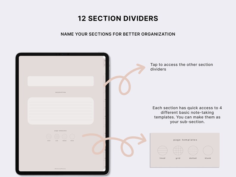 12 Subject Digital Notebook for Goodnotes Notability, Portrait Digital ...