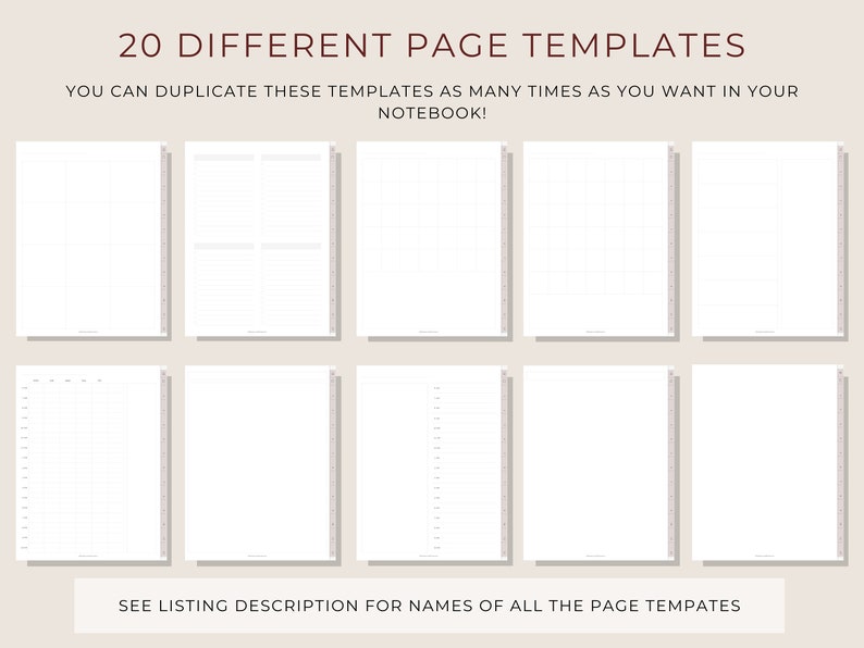 12 Subject Digital Notebook for Goodnotes Notability, Portrait Digital ...