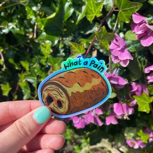Pain Au Chocolat Holographic Sticker - Funny Sticker, Laptop Sticker ...
