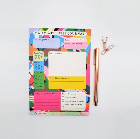 Daily Wellness Journal A5 Planner Deskpad Notepad - Etsy