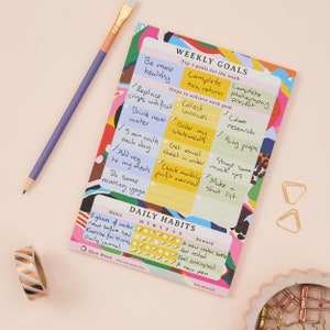 Weekly Goals & Habit Tracker | A5 | Life Planner, Deskpad, Notepad - Etsy