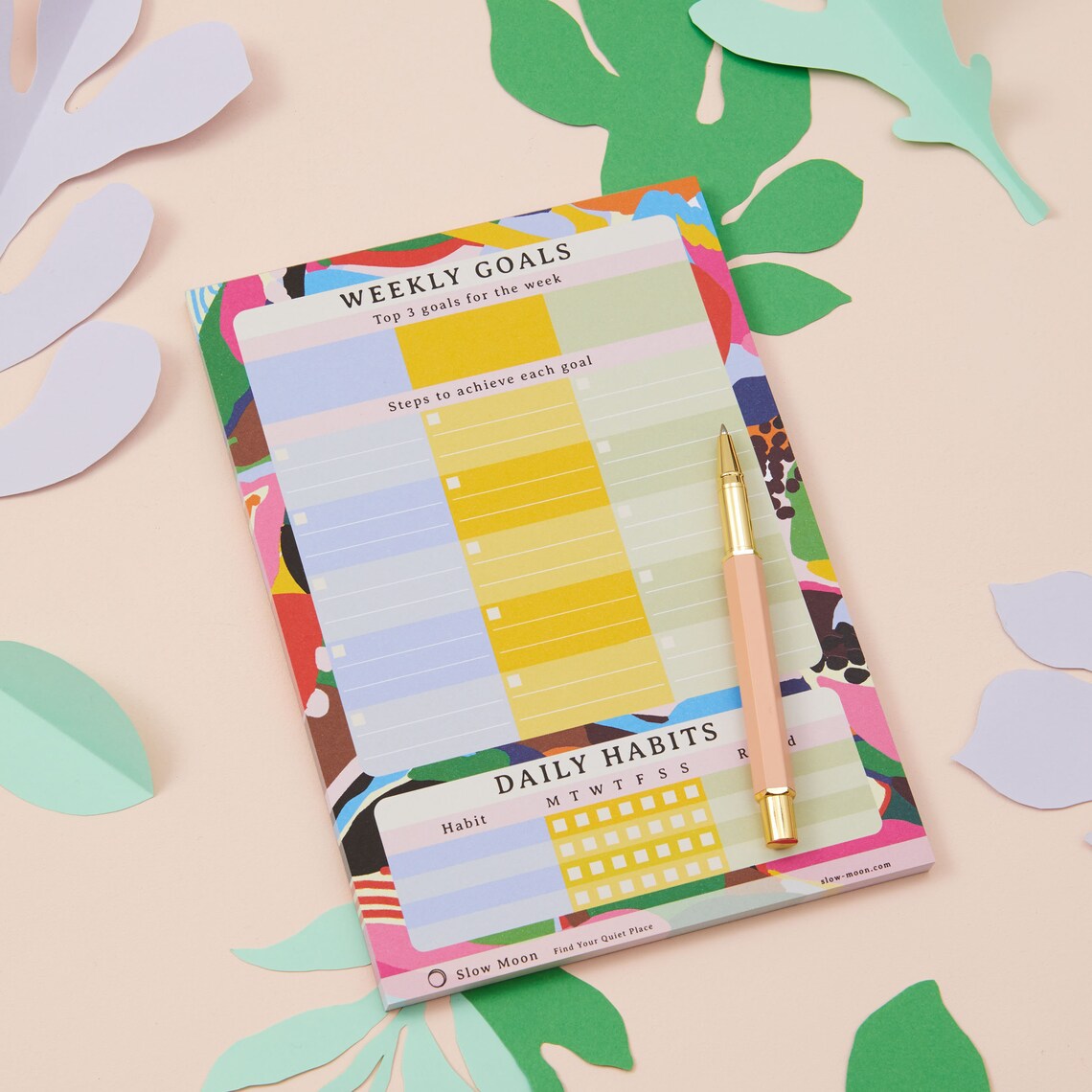 Weekly Goals & Habit Tracker | A5 | Life Planner, Deskpad, Notepad - Etsy