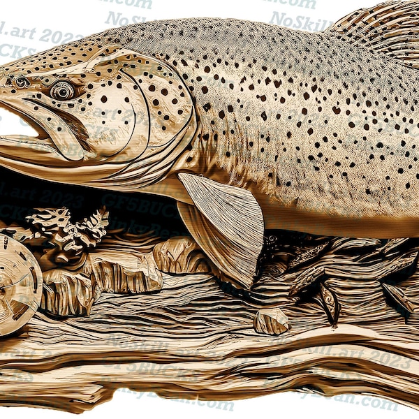 Rainbow Trout Laser File - Etsy