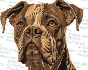 Glowforge Digital Laser Ready Design File Boxer Dog American - Etsy