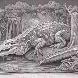 Gator, Alligator - Laser Burn PNG | 3D Illusion | Engrave | Laser Ready ...