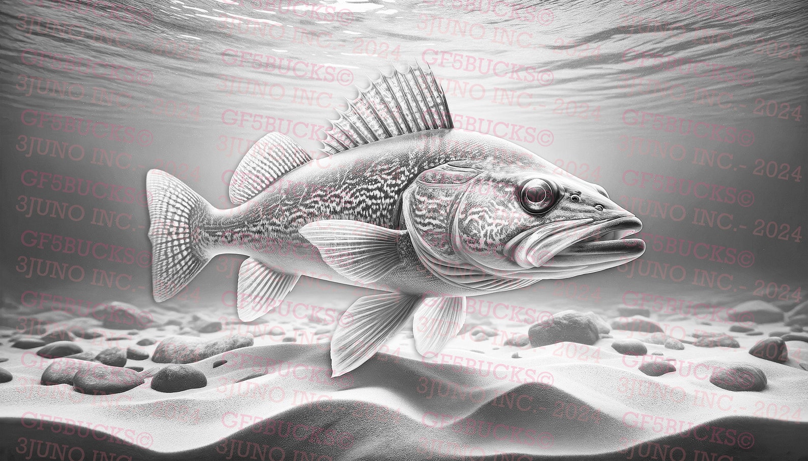 Walleye - Laser Burn PNG | 3D Illusion | Engrave | Laser Ready ...