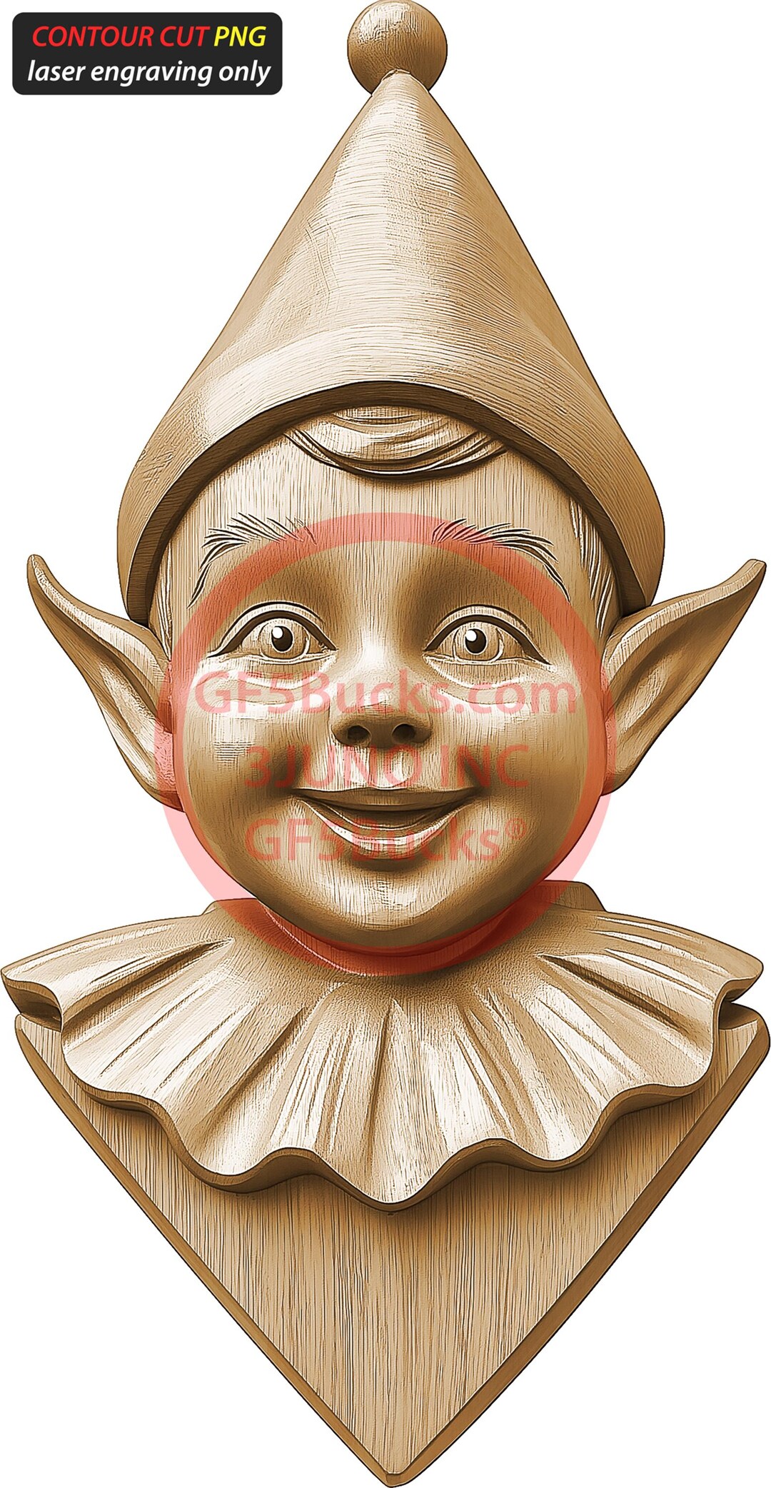 3D Illusion Smiling Elf Art for Laser Engraving | PNG Digital File | 7 ...