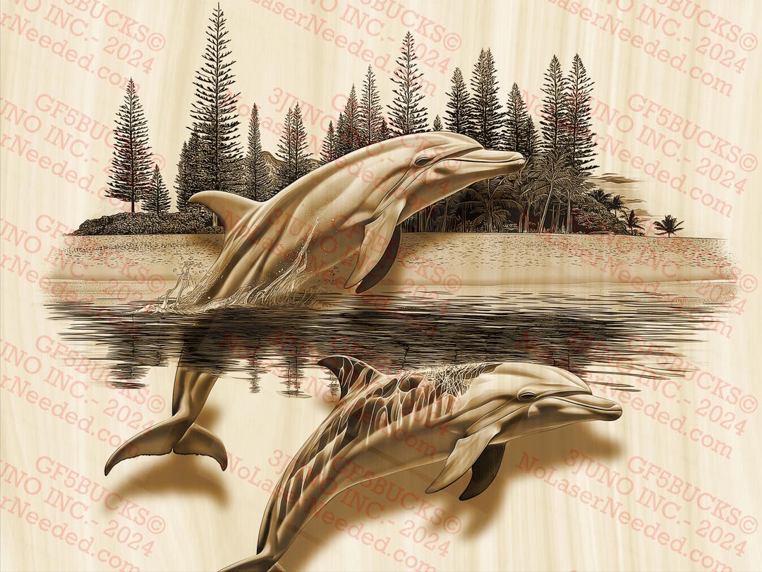 3D Illusion Dolphin Art, Coastal Wall Decor, Ocean Scene With Dolphins ...