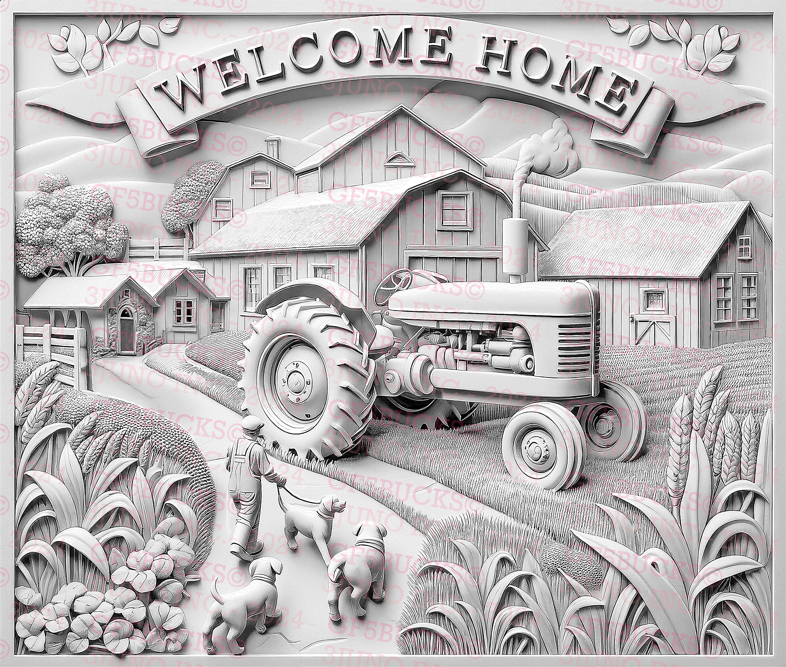 3D Illusion Welcome Home - Instant Download PNG File for Laser ...