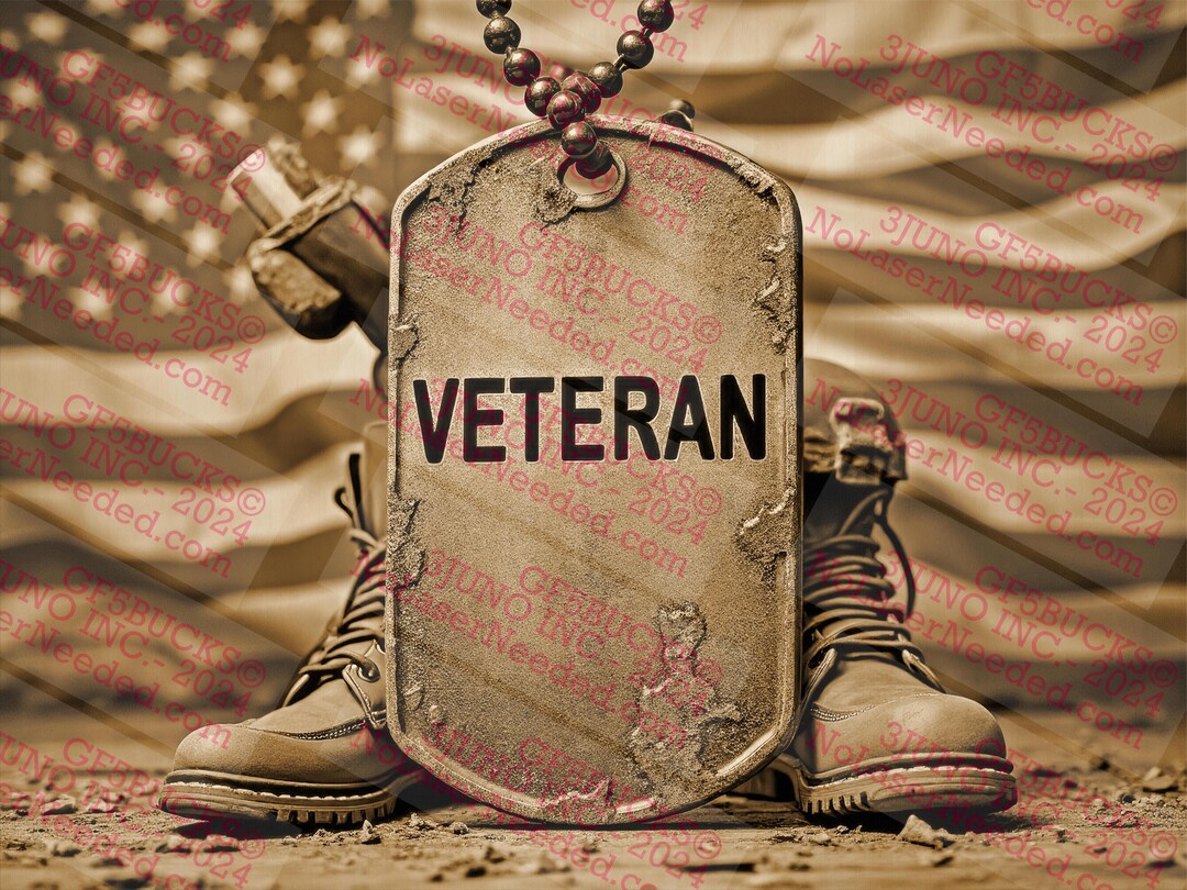 3D Illusion Veteran Dog Tag | Military Tribute Laser Engraving ...