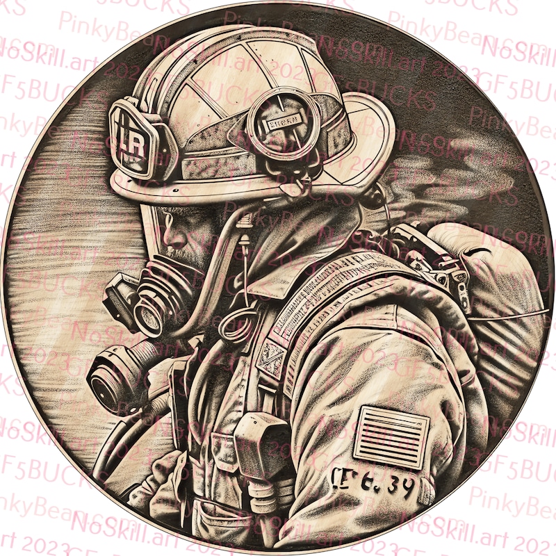 Firefighter Laser Svg - Etsy