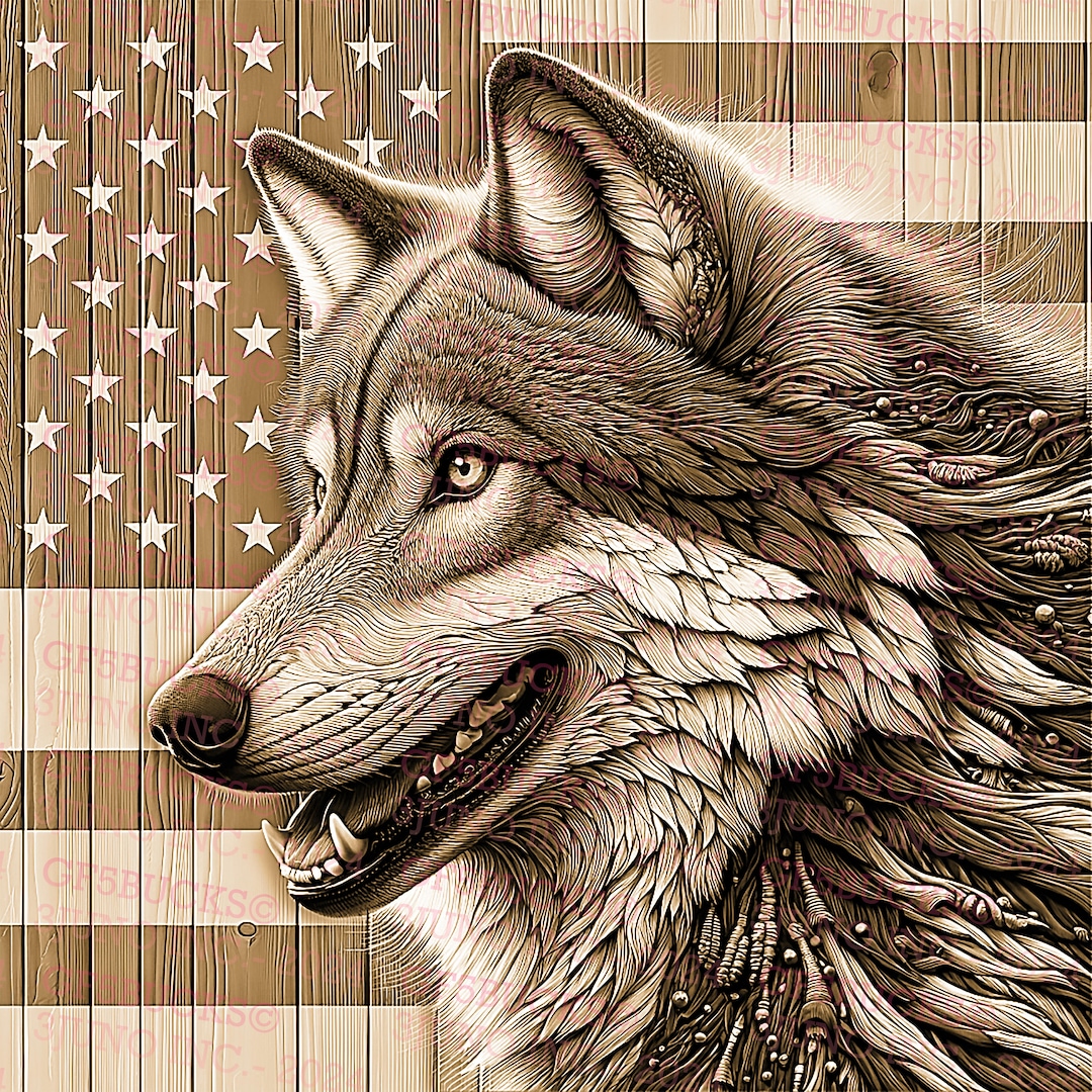 Wolf 3D Illusion Digital File - Laser Engraving Ready (instant Download ...