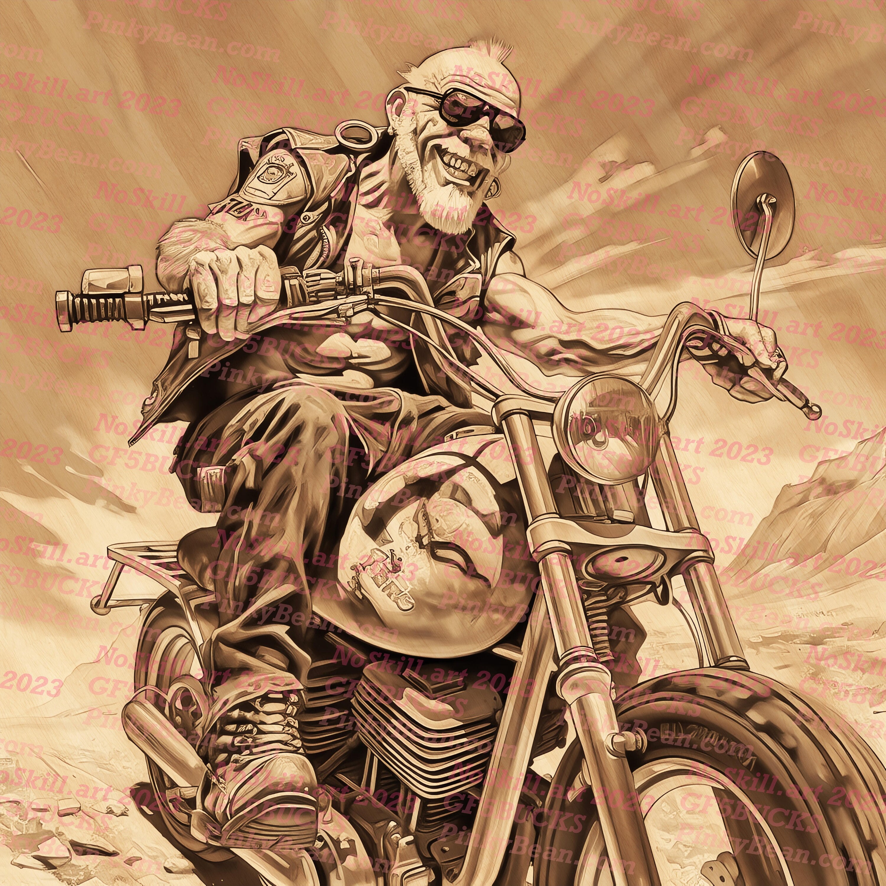 Biker Old Prints