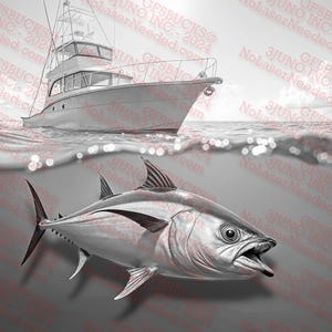 Bluefin Tuna 3D Illusion Laser Engraving PNG Design - Laser Burn PNG ...