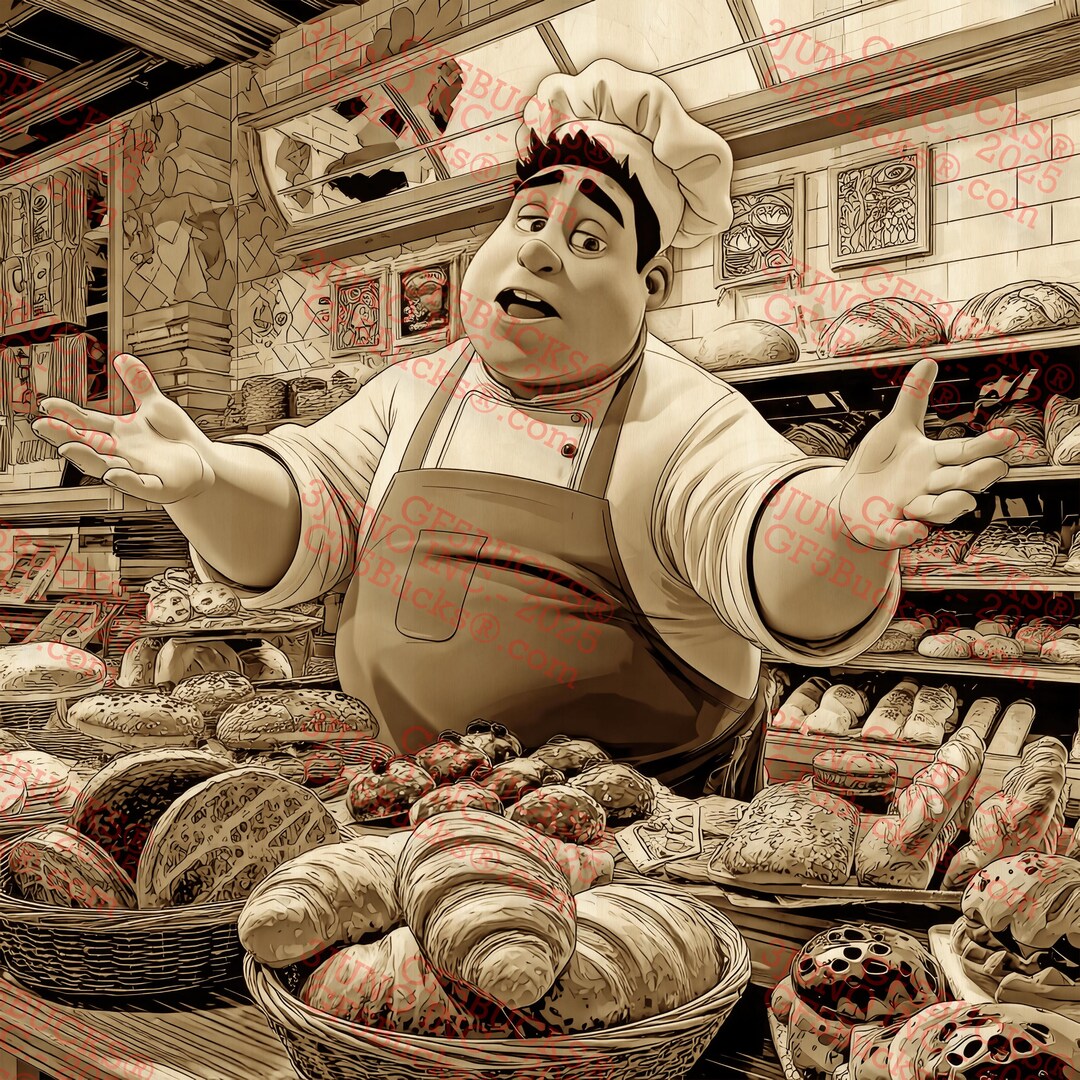 3D Illusion Baker PNG – Animated Chef With Bread and Pastries for Laser ...