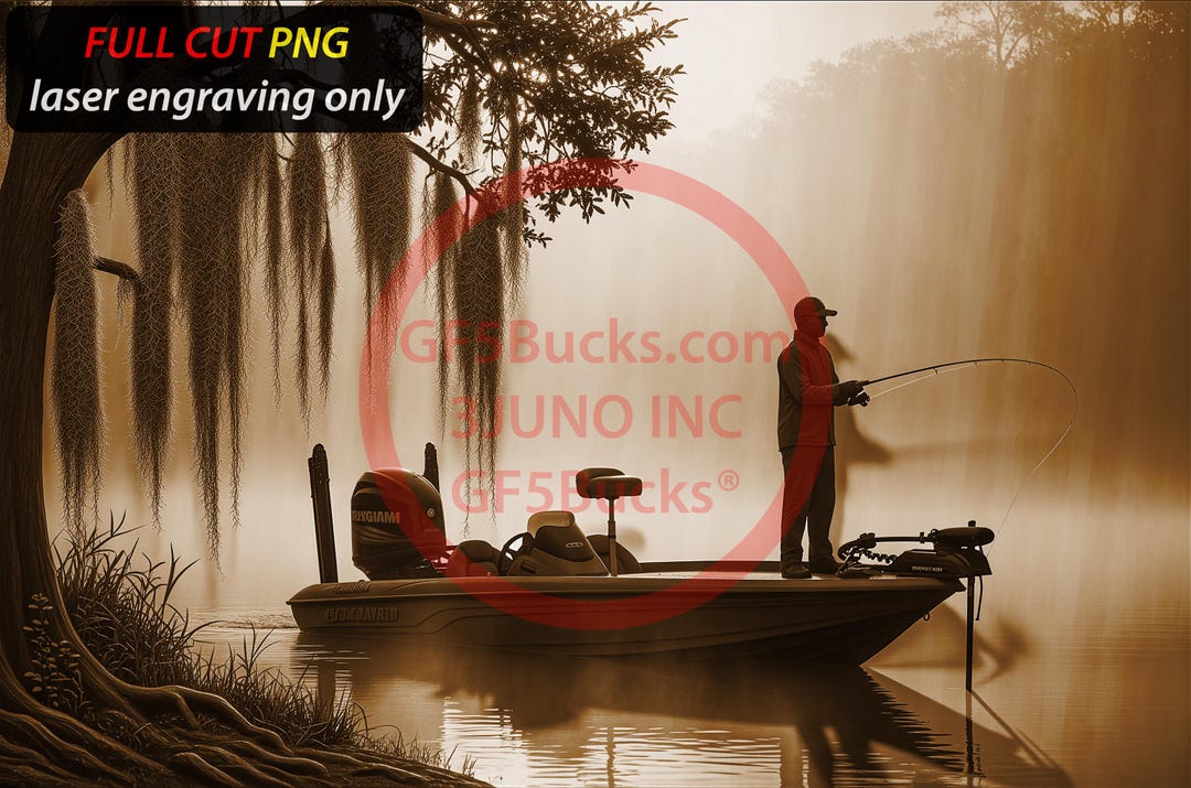 3D Illusion Laser-ready PNG | Boat Fishing | Ultra-realistic Engraving ...