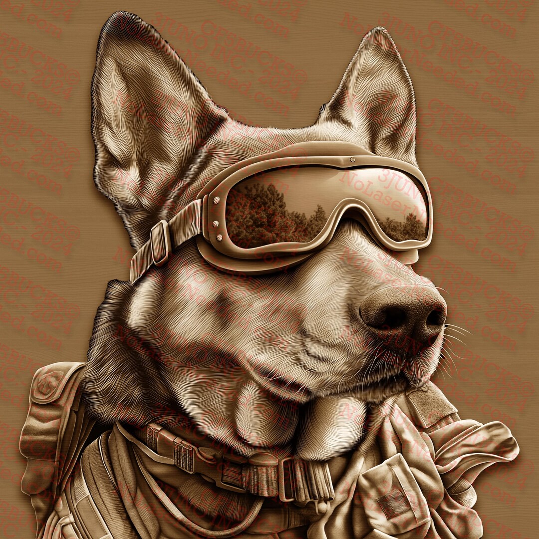 German Shepherd 3D Illusion Art PNG | Military Dog Laser Engraving ...
