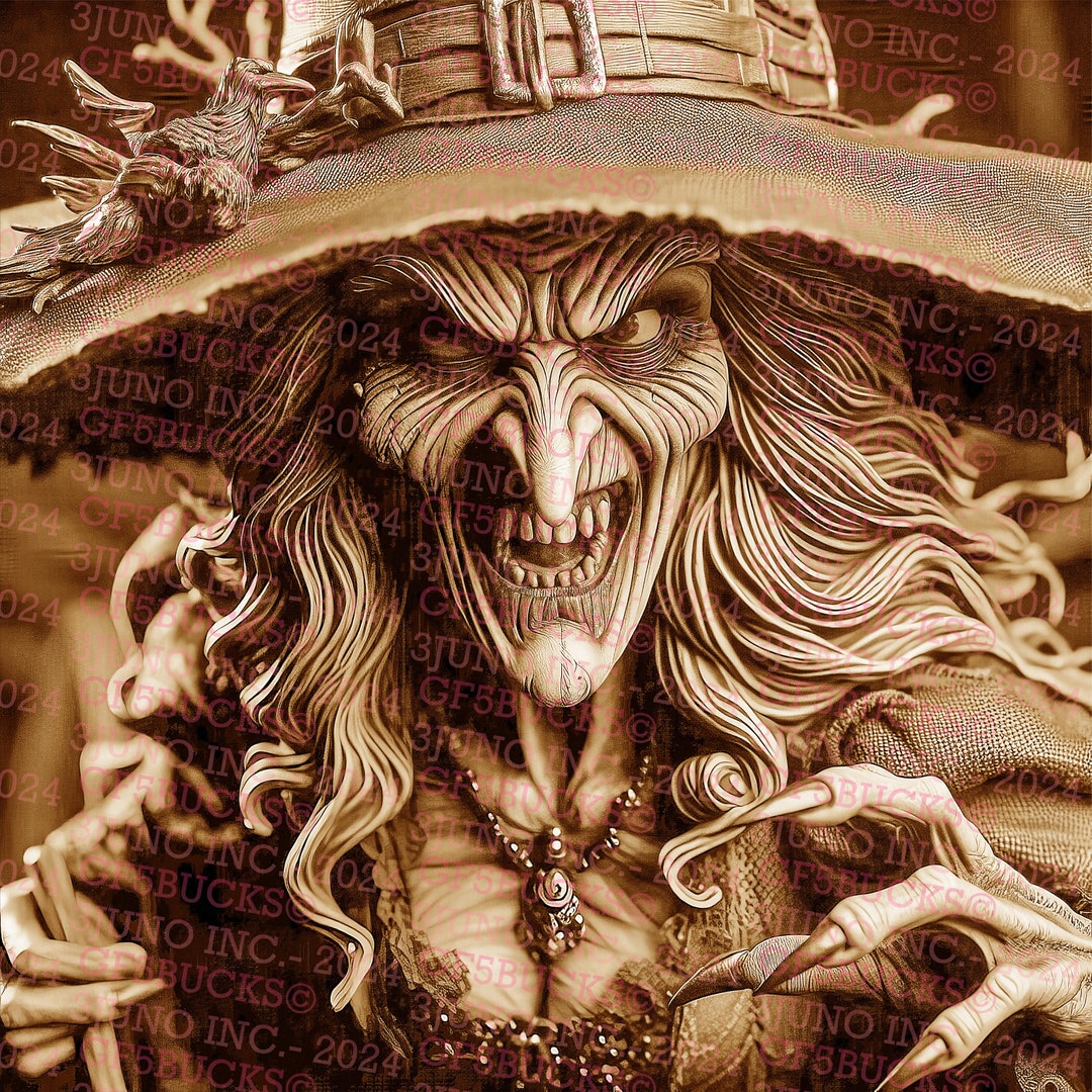 Witch, Halloween - Laser Burn PNG | 3D Illusion | Engrave | Laser Ready ...