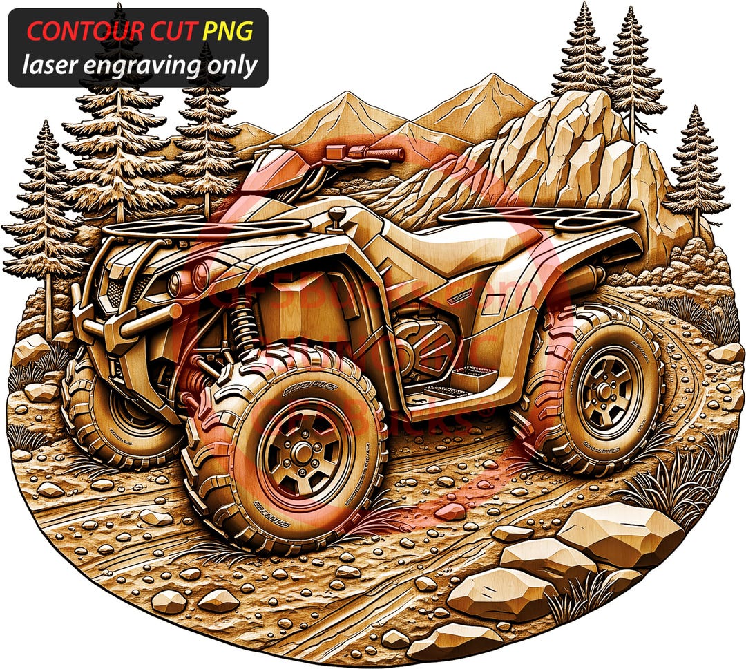 3D Illusion Off-road ATV Art for Laser Engraving | PNG Digital File ...