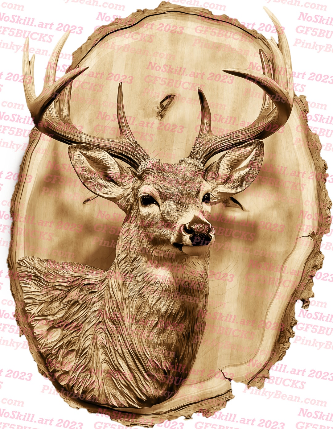 Laser Burn PNG 3D Illusion Engrave Laser Ready Digital Design File Deer ...