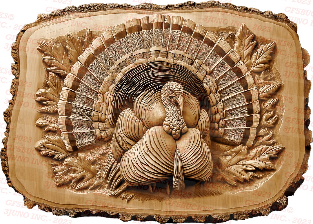 Thanksgiving Turkey 3D Illusion Digital File - Ideal for Engraving and ...