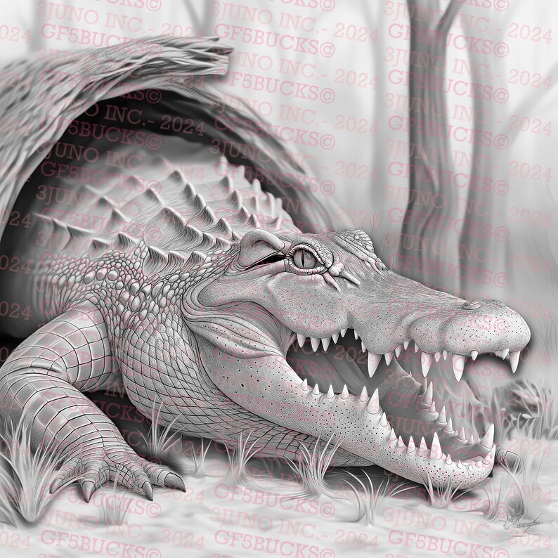 Gator, Alligator - Laser Burn PNG | 3D Illusion | Engrave | Laser Ready ...