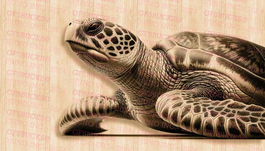 Sea Turtle 3D Illusion Digital File - Laser Engraving Ready (instant ...