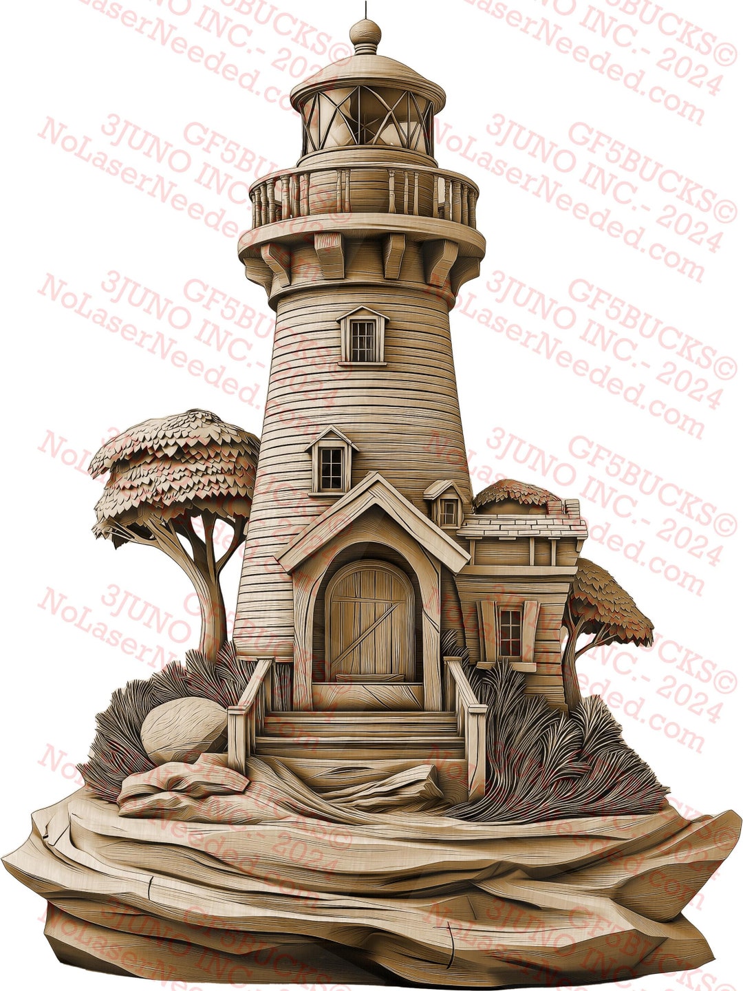 3D Illusion Lighthouse Art, Coastal Wall Decor, Nautical Beach Scene ...