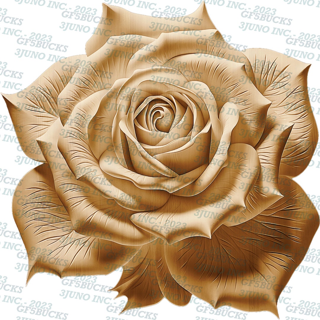Single Rose Illustration | 3D Illusion PNG | Laser Engrave | Laser Burn ...