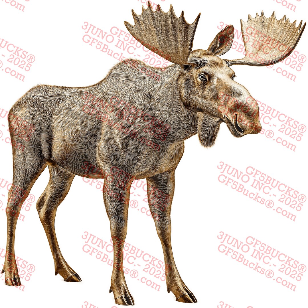 3D Illusion Majestic Moose Engraving PNG | Engraving PNG for Laser ...