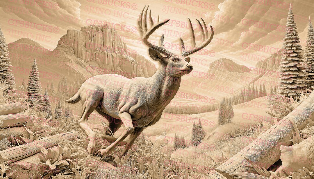 Deer 3D Illusion Digital File - Laser Engraving Ready (instant Download ...