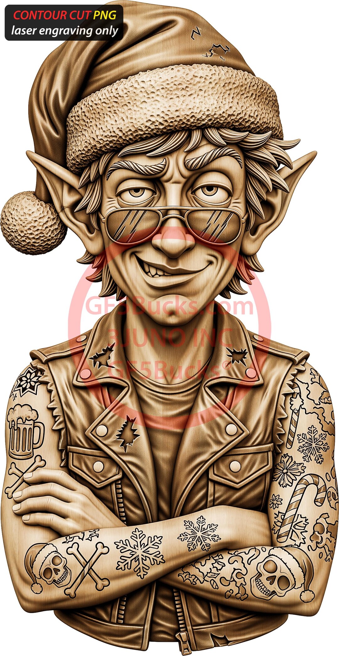 3D Illusion Top Shelf Elf™ Art for Laser Engraving | PNG Digital File ...