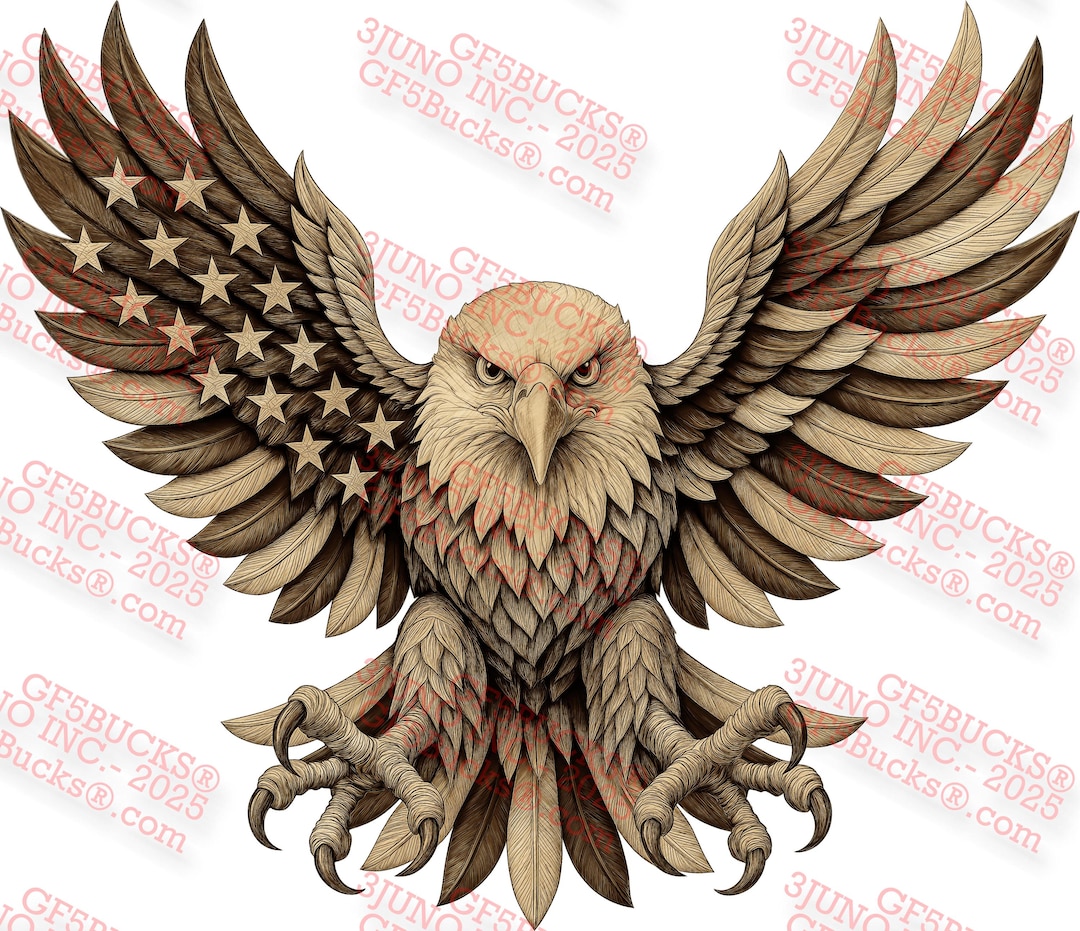 3D Illusion Patriotic Eagle PNG – American Flag Wings – Laser Engraving ...