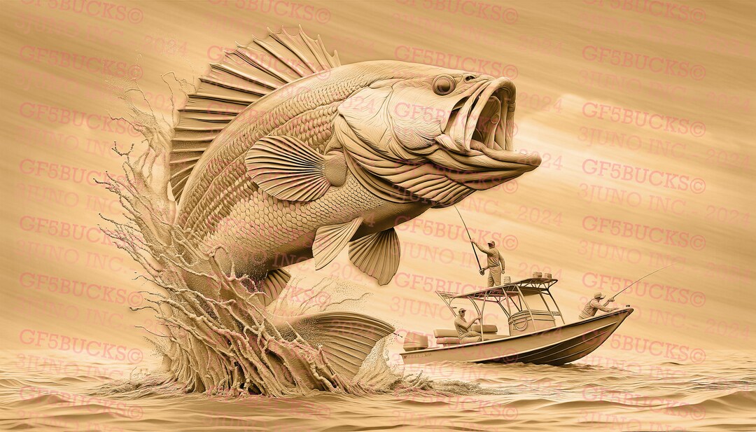 Fishing 3D Illusion Digital File - Laser Engraving Ready (instant ...