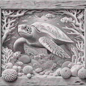 Sea Turtle - Laser Burn PNG | 3D Illusion | Engrave | Laser Ready ...