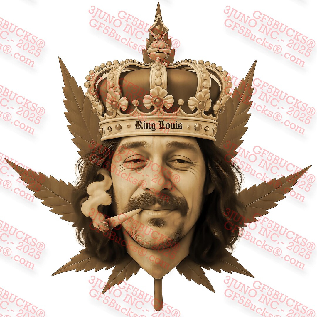 3D Illusion King Louis PNG – Cannabis Crown Design – Laser Engraving ...