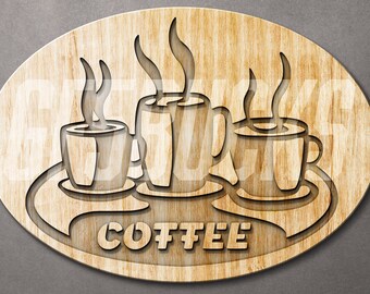 Digital Design File Coffee Sign Glowforge Laser Ready - Etsy