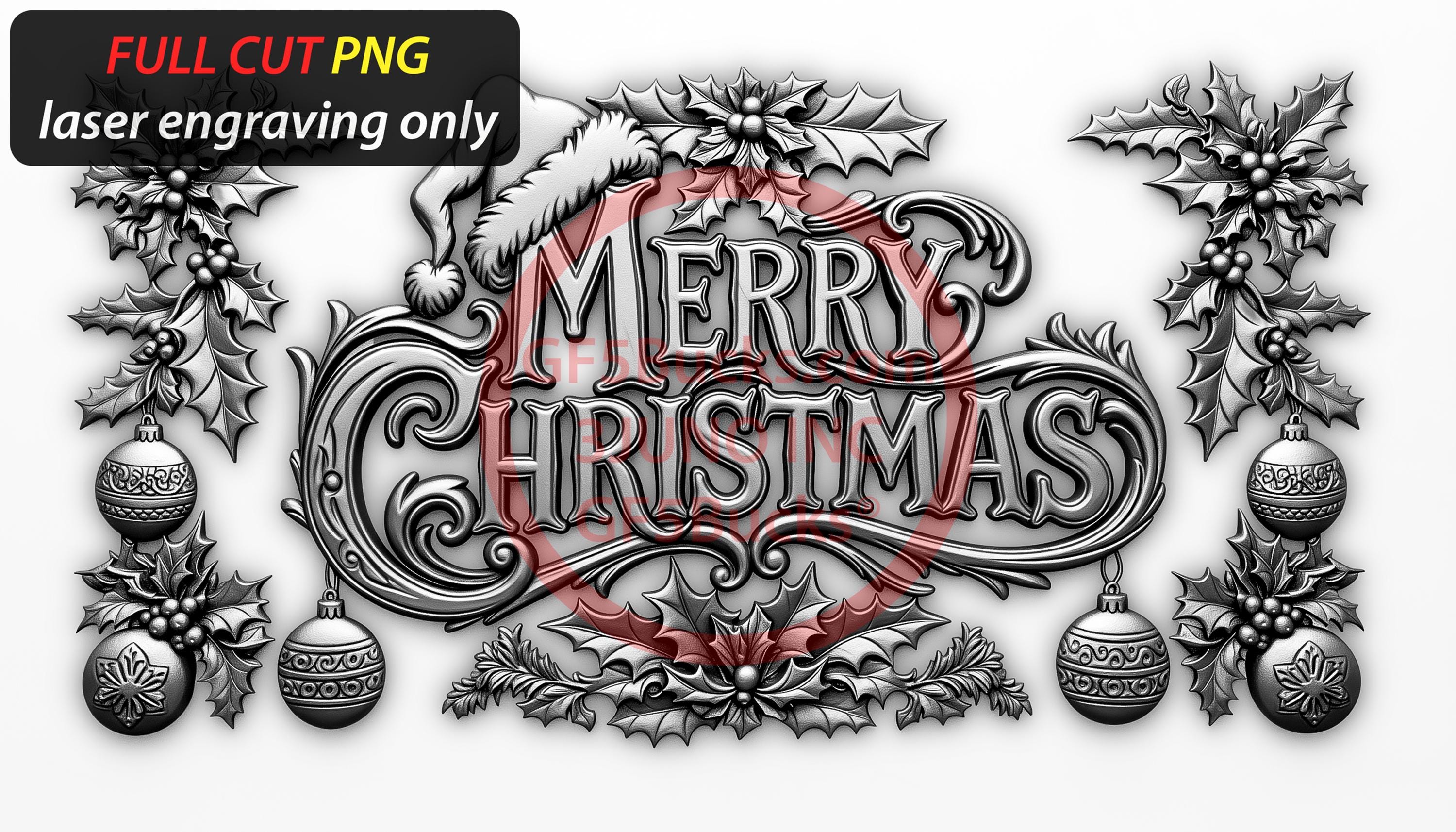 3D Illusion Christmas Sign Art for Laser Engraving | PNG Digital File ...