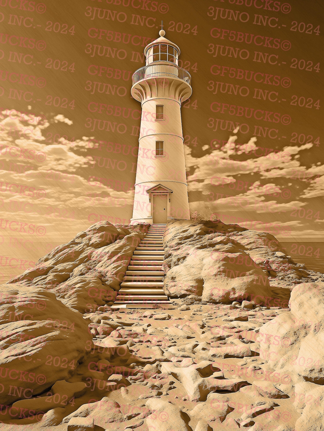 3D Illusion Lighthouse - Instant Download PNG File for Laser Engraving ...