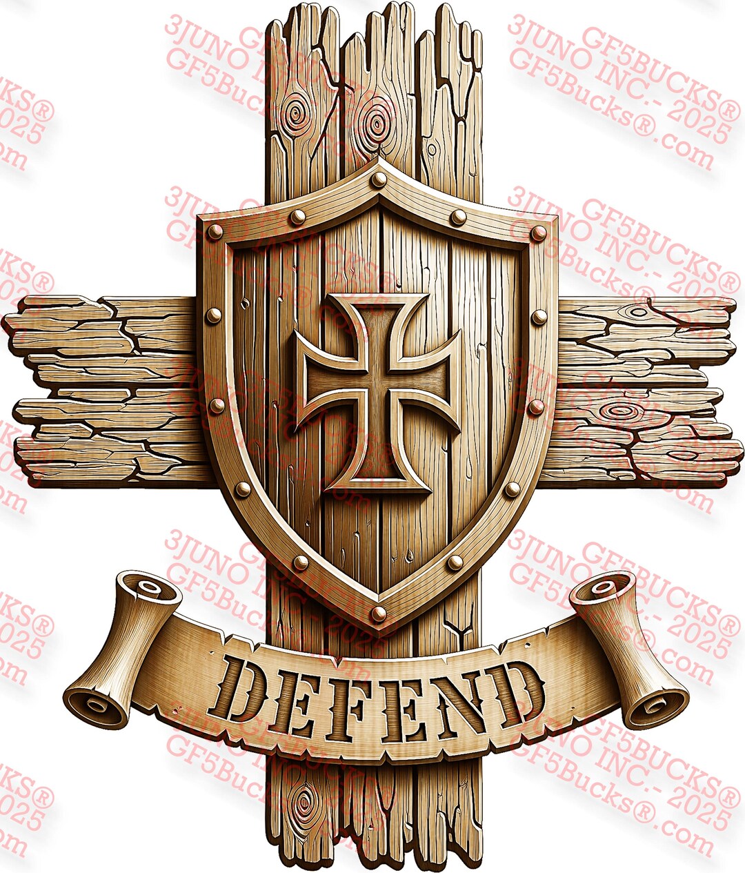 3D Illusion Defend Shield PNG – Christian Symbol Engraving Design ...