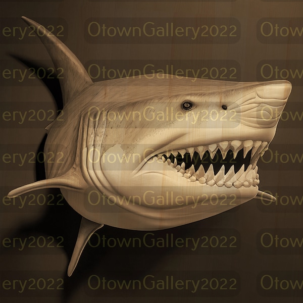 Great White Shark 3d Printed - Etsy