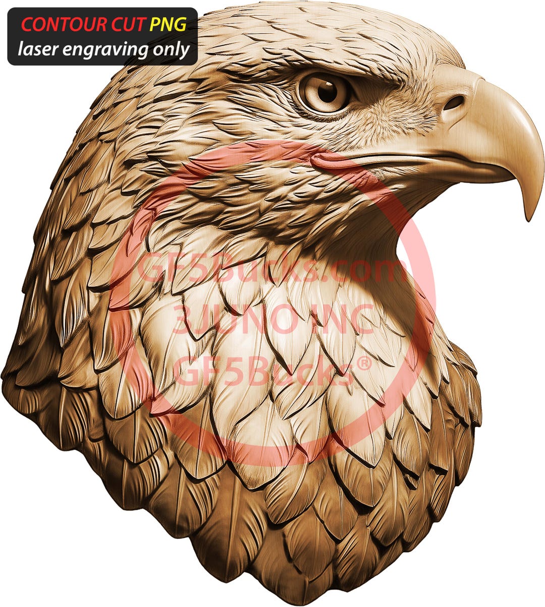 3D Illusion Eagle Head Art for Laser Engraving | PNG Digital File | 12 ...