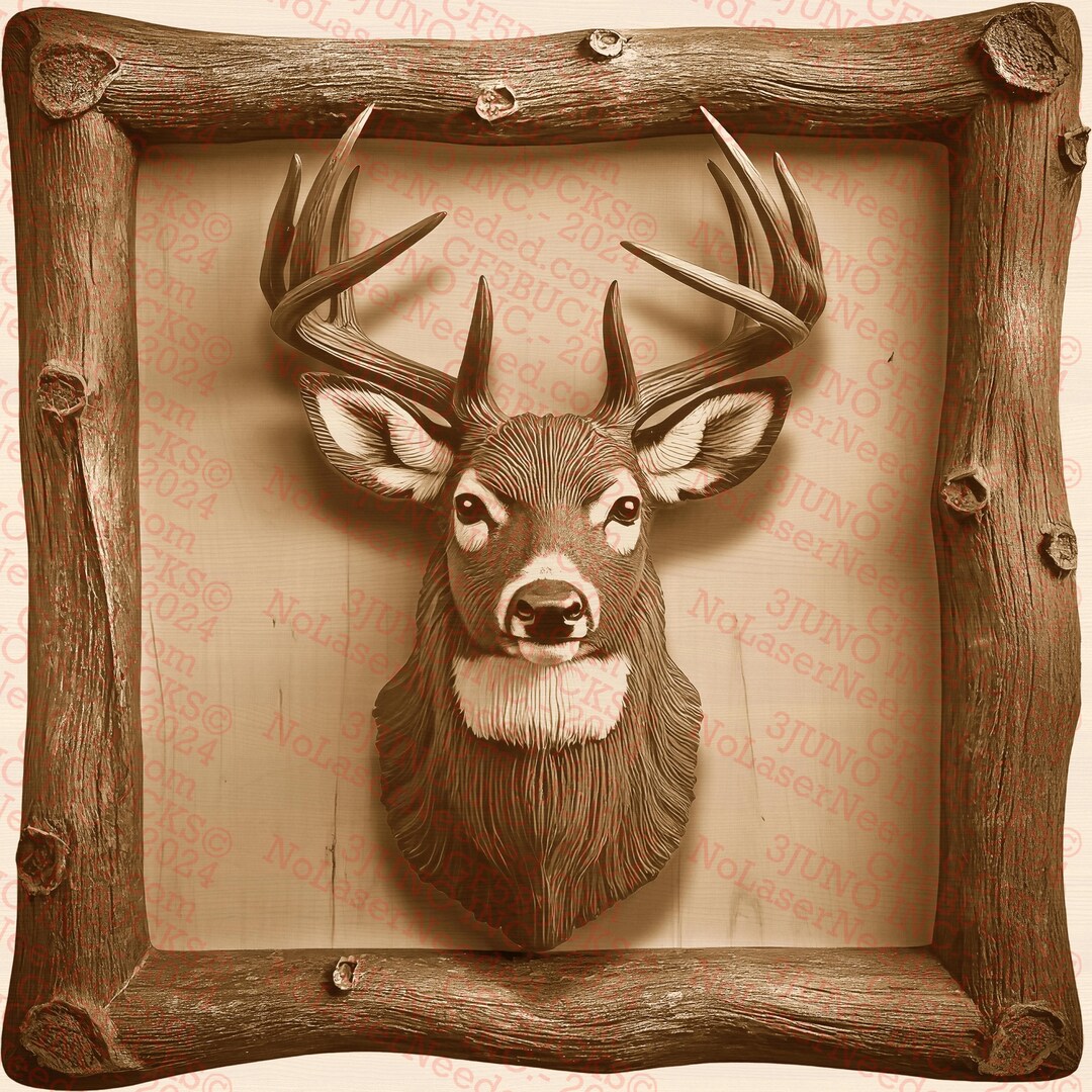 Whitetail Deer 3D Illusion Engraving Digital File Instant Download ...