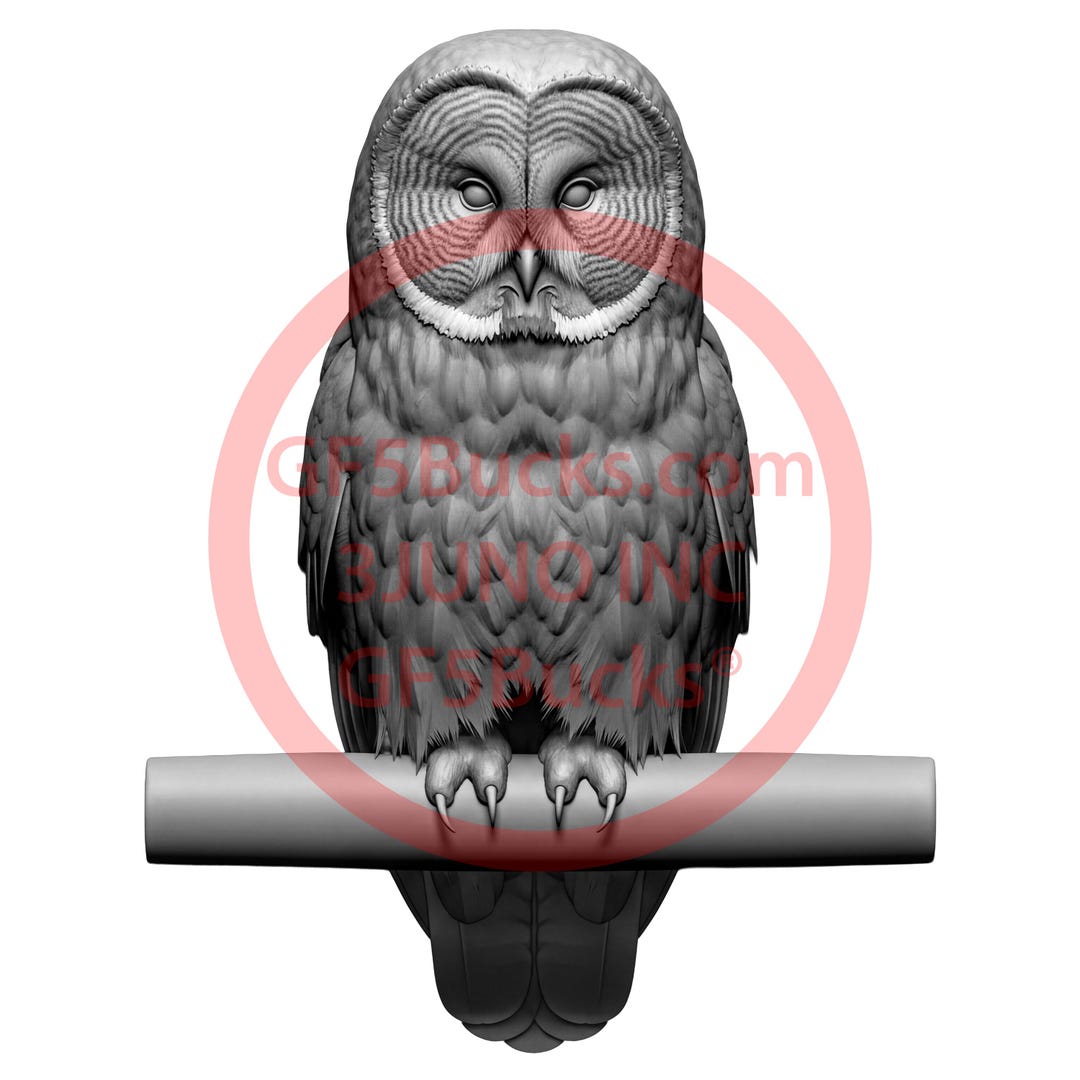 Owl Perch Bas-relief STL – High-detail Cnc Relief Model – Zipped Stl ...