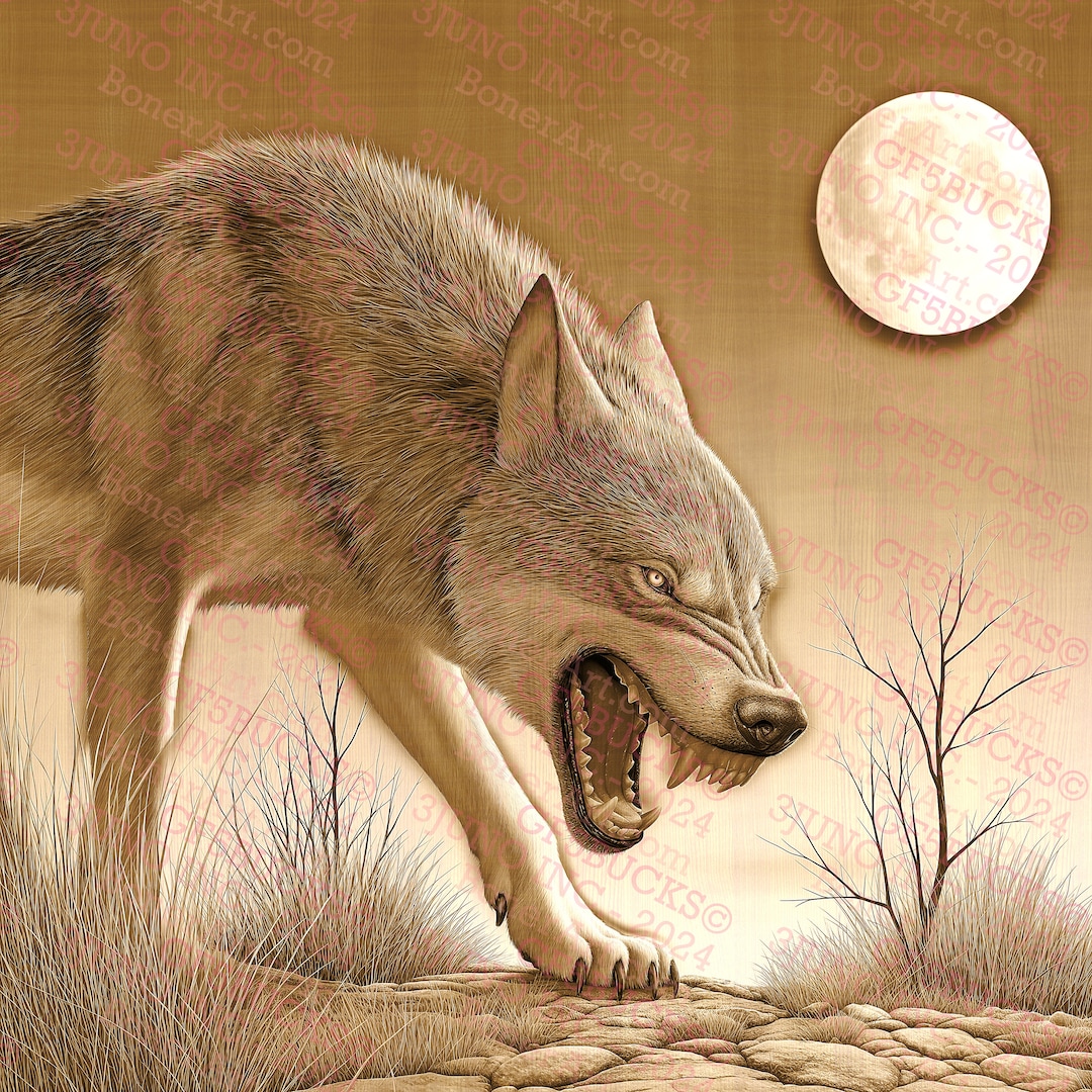Wolf, Halloween, Horror - Laser Burn PNG | 3D Illusion | Engrave ...