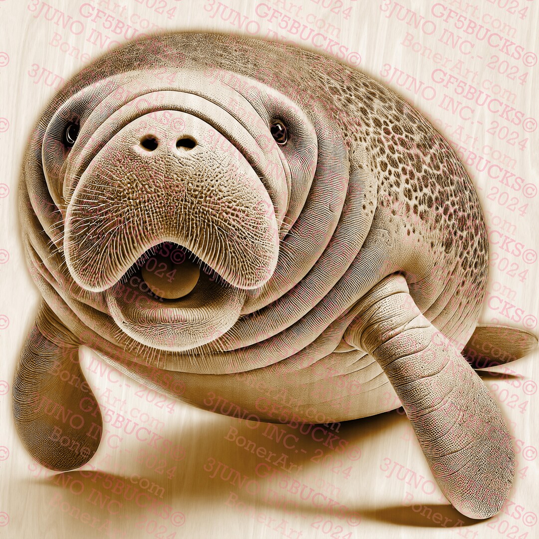 Manatee, Too Cute 3D Illusion Digital File - Laser Engraving Ready ...