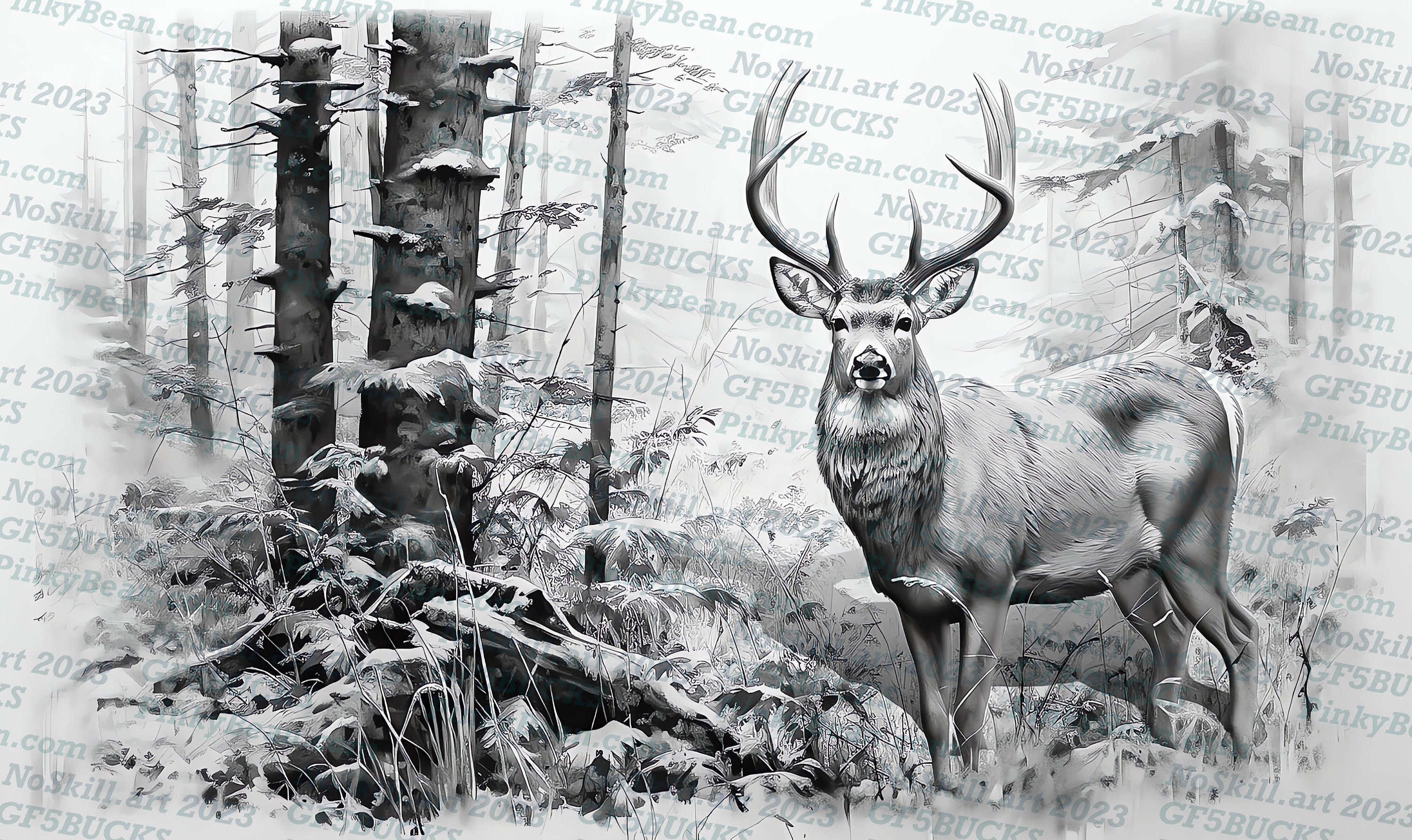 3D Illusion Deer Woodland Scene Laser Burn PNG Digital File - Perfect ...