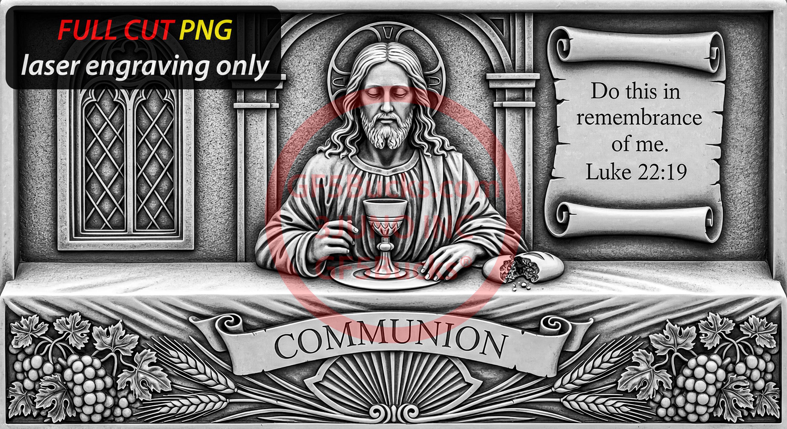 3D Illusion Communion Scene Art for Laser Engraving | PNG Digital File ...