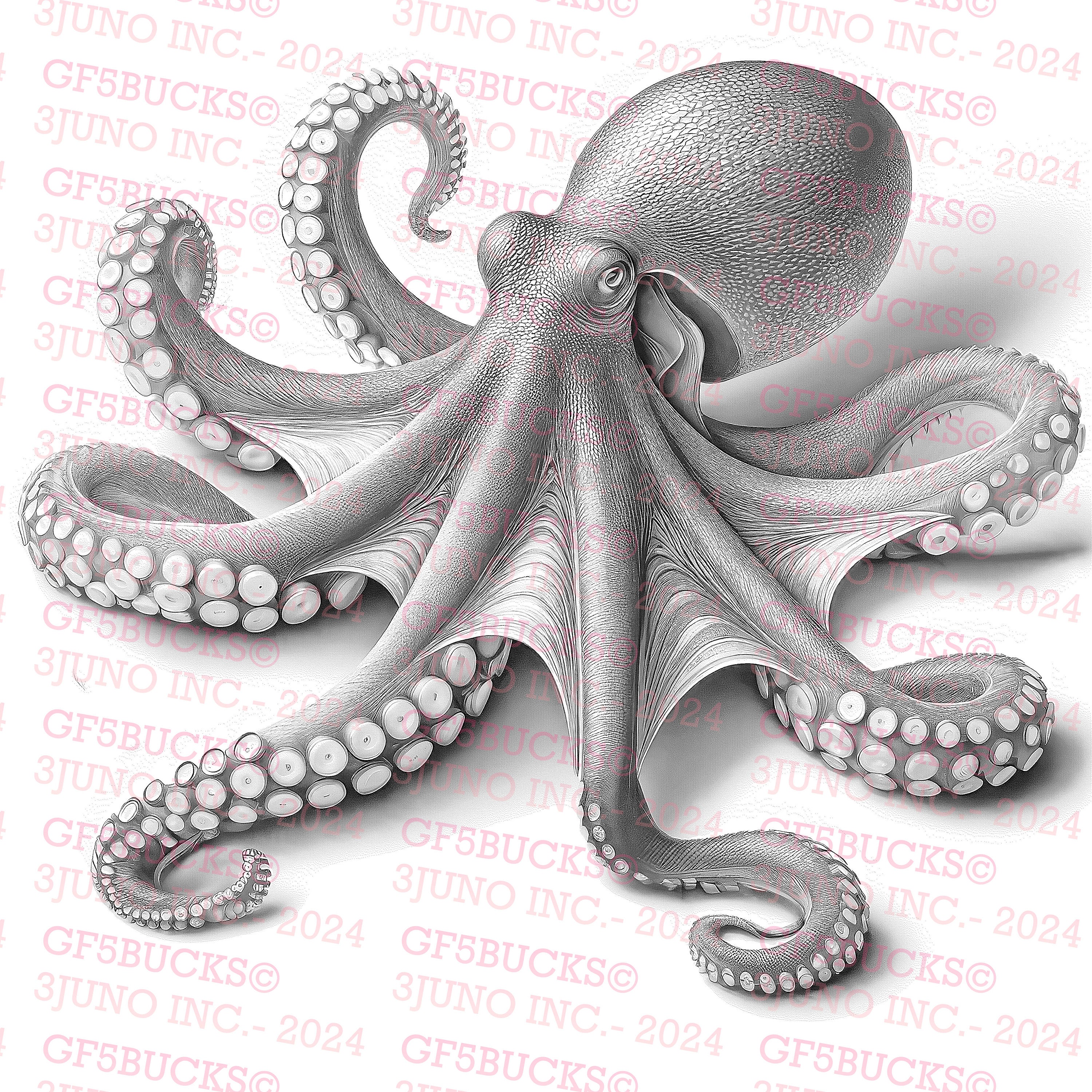 Octopus 3D Illusion Digital File - Laser Engraving Ready (instant ...